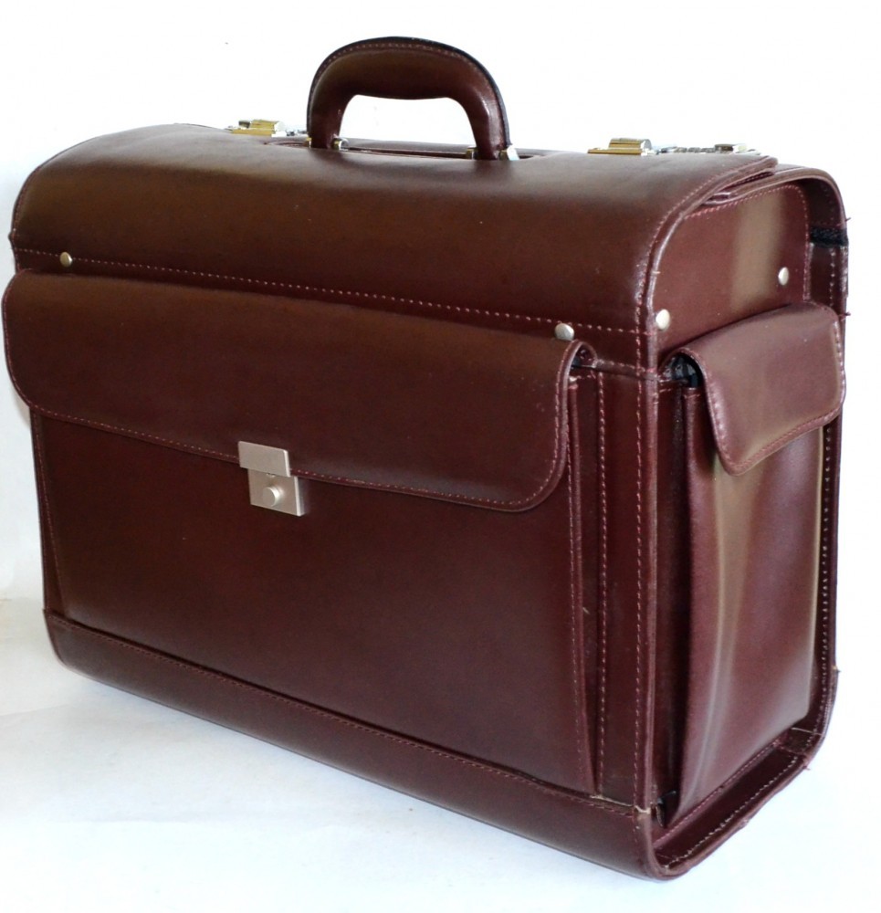 Geanta pilot din piele naturala, servieta documente, diplomat cu cifru ...