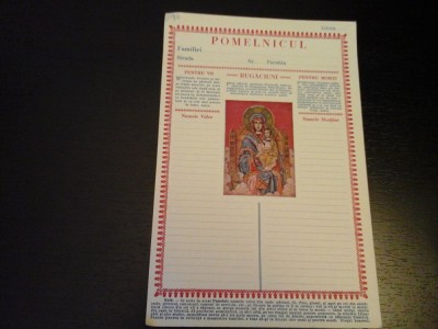 Pomelnic -Model tiparit-Tipografia cartilor bisericesti Bucuresti,2 p ...