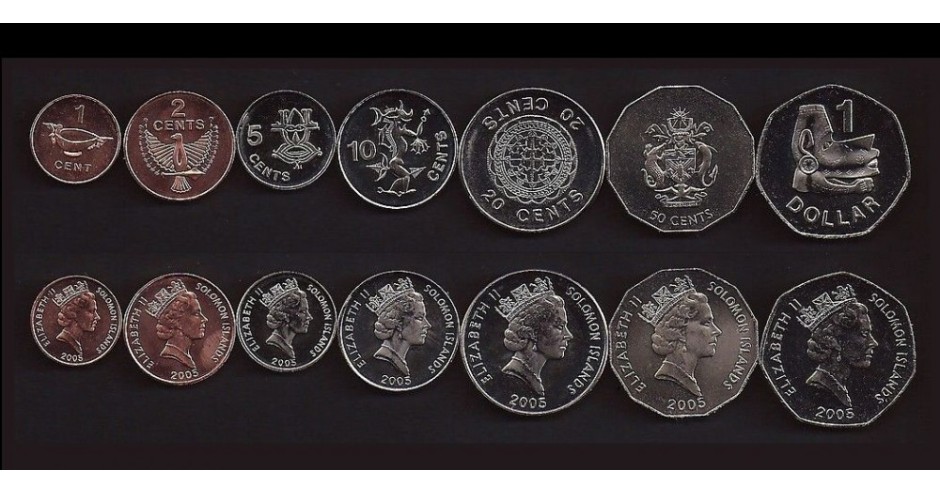 INSULELE SOLOMON ? SET COMPLET DE MONEDE ? 1+2+5+10+20+50 Cents +1 ...