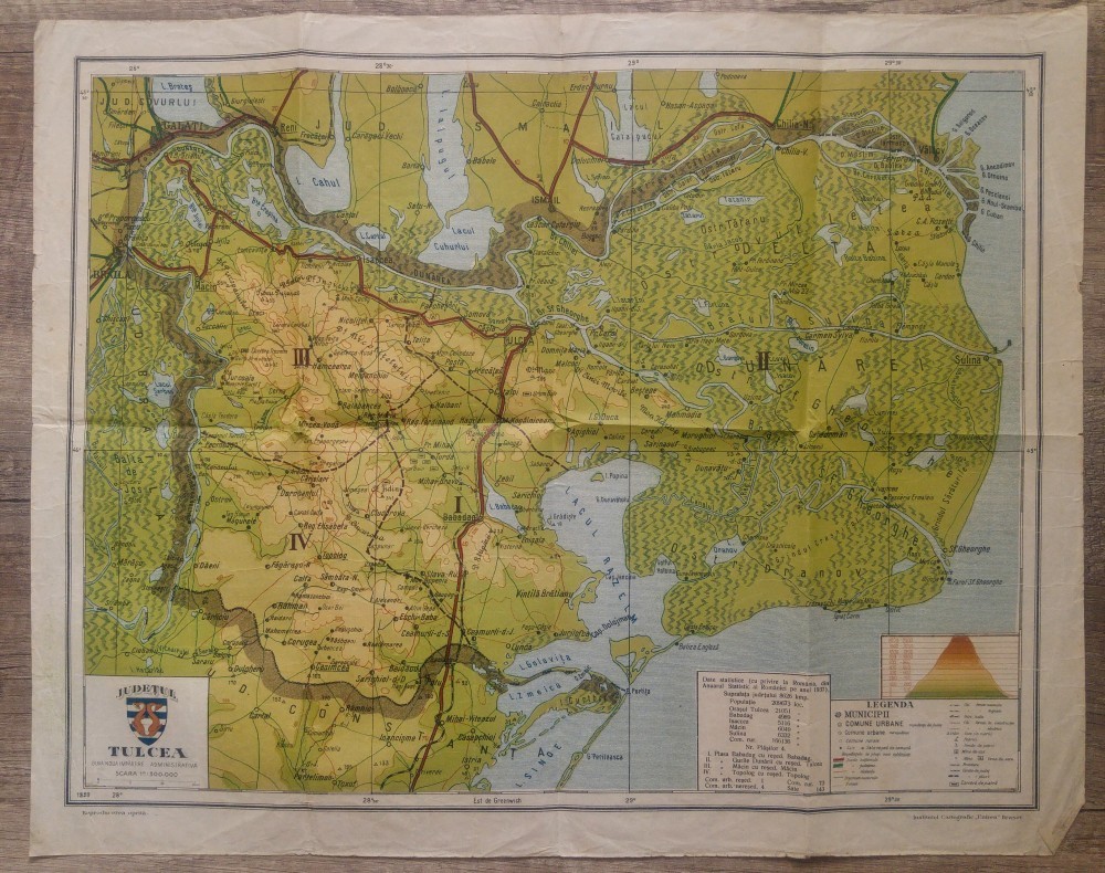 Harta judetul Tulcea 1939 | arhiva Okazii.ro