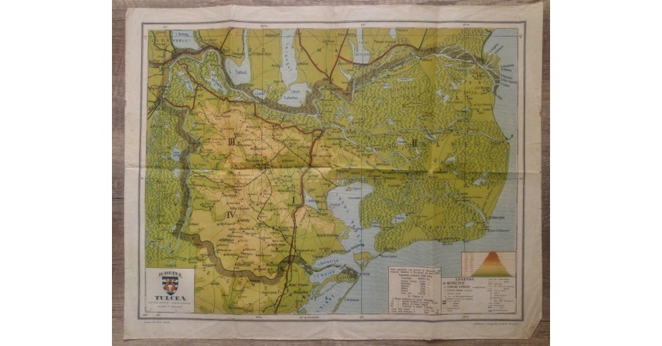 Harta judetul Tulcea 1939 | arhiva Okazii.ro
