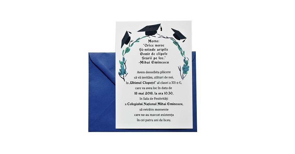 Invitatie pentru Ultimul Clopotel / Bal Absolvire EM2122 | arhiva Okazii.ro