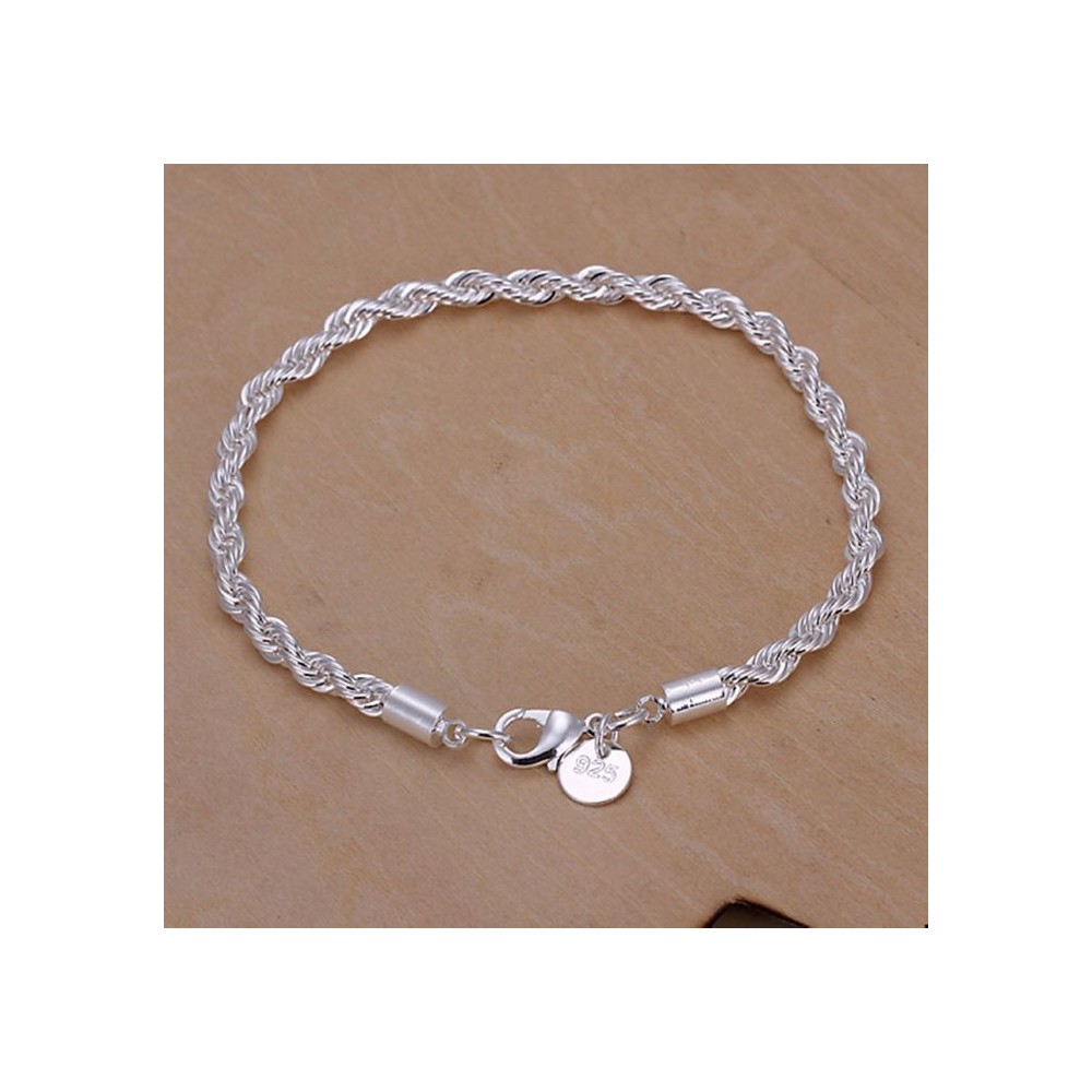 Bratara fashion luxury impletita din argint cu stanta 925,lungime 20 cm ...