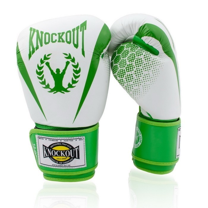MANUSI BOX KNOCKOUT PRO SPARRING 2.0 ALB/VERDE | arhiva Okazii.ro