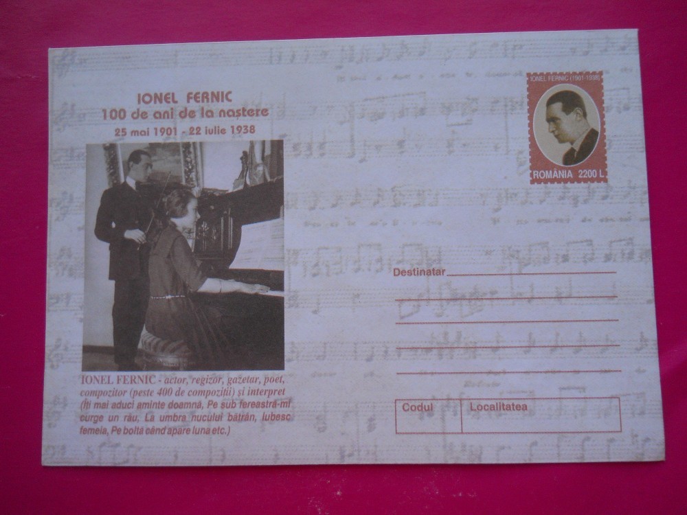 HOPCT PLIC 2103 IONEL FERNIC ACTOR,REGIZOR,GAZETAR,POET-GALATI 2004 ...