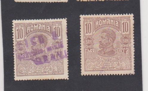 timbre fiscale Romania 1916 Ferdinand bust 10 bani timbru fiscal UZAT ...