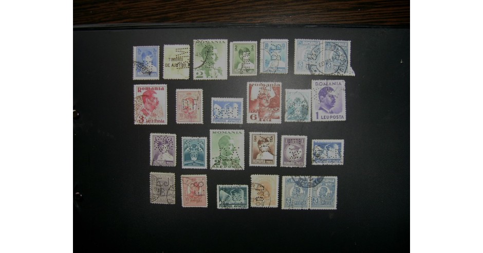Perfin Timbre romanasti diferite | arhiva Okazii.ro
