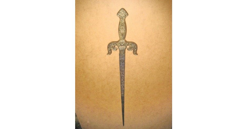 Sabie vintage maner lalea bronz gravura damaschinaj-lama otel. | arhiva ...