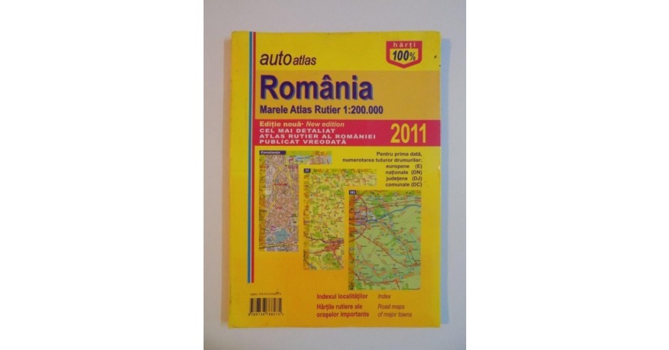 ROMANIA , MARELE ATLAS RUTIER , EDITIE NOUA CEL MAI DETALIAT ATLAS ...