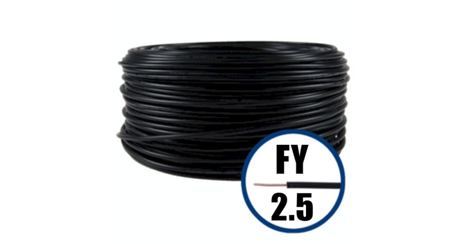 Conductor FY 2.5 - 100 M - NEGRU - Cablu curent cupru plin - H07V-U ...