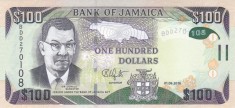Bancnota Jamaica 100 Dolari 2016 - P95c UNC ( hibrid = hartie + polimer ...