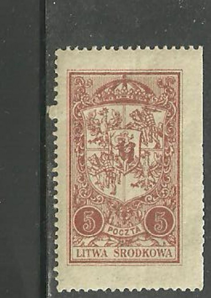 Polonia - STEMA LITWA SRODKOWA, timbru nestampilat A138 | arhiva Okazii.ro