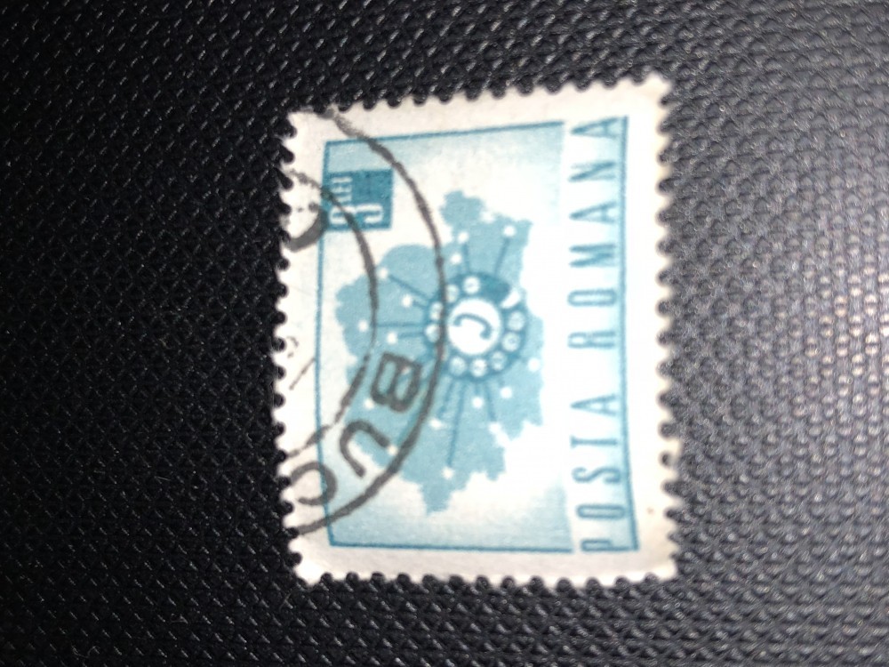 TIMBRU POSTA ROMANA HARTA ROMANIEI TELECOMUNICATII AN 1967 STAMPILAT ...