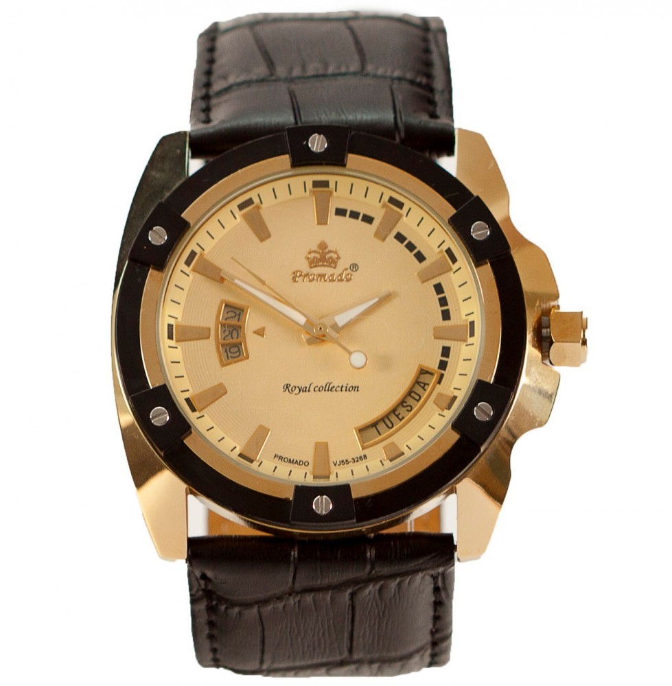 Ceas de Lux Promado Herakles - Royal Collection , yellow-gold-blk, mec ...