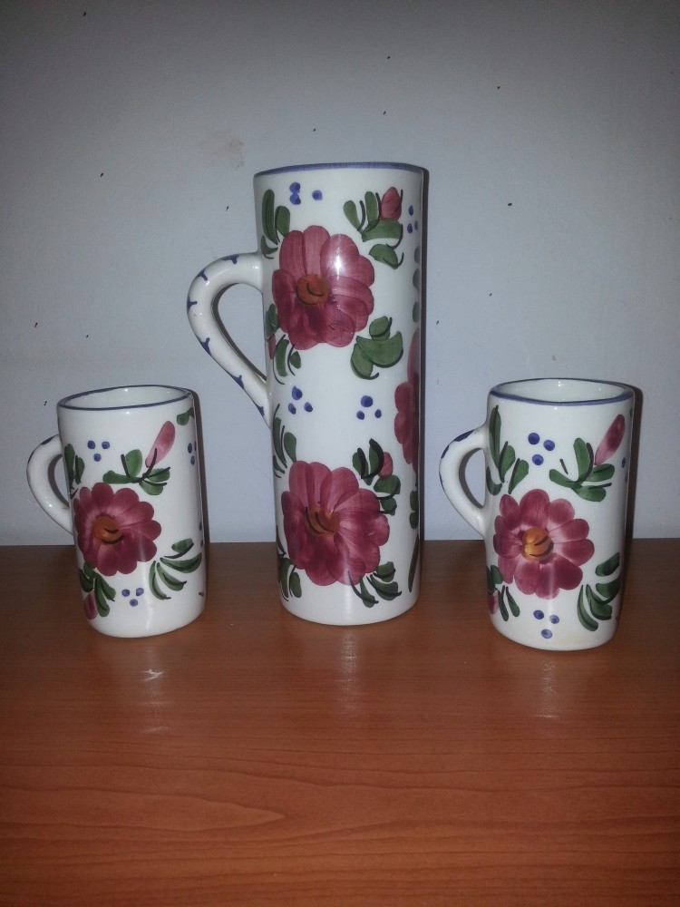 Carafa halba de bere /vin ceramica handmade -3 piese-Ceramicas Oliver ...