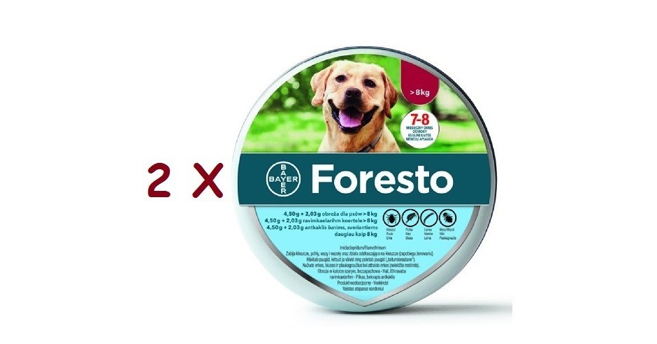 2 X Zgarda Foresto L (70 cm) - pentru caini peste 8 kg | arhiva Okazii.ro