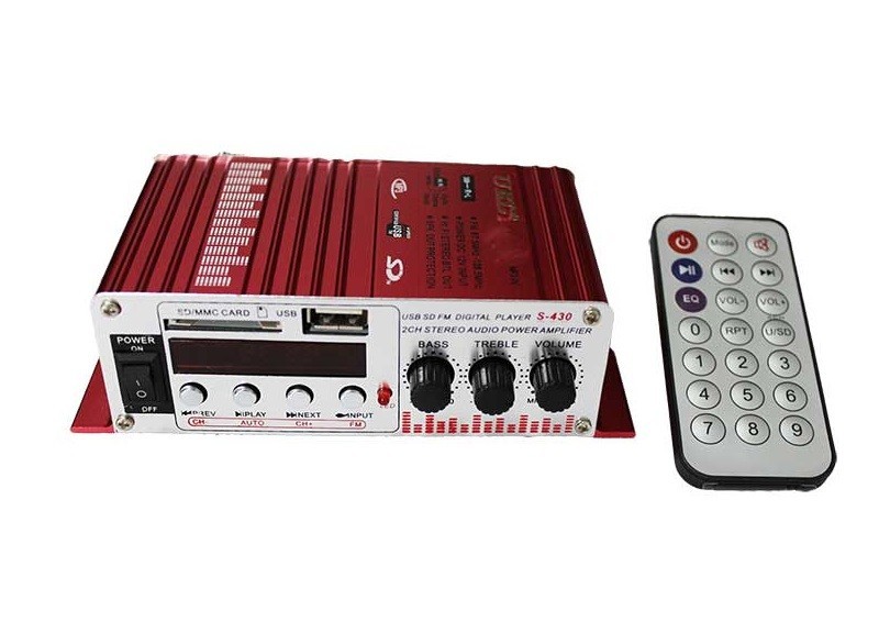 MINI amplificator auto, stereo, 40 W, radio FM, citire de pe USB sau ...