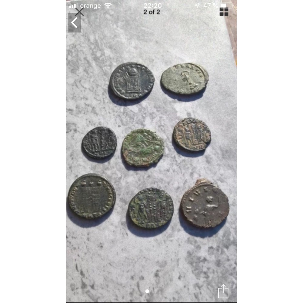 Monede Romane bronz 235 E.N. -476 E.N. lot de 8 bucati autentice ...