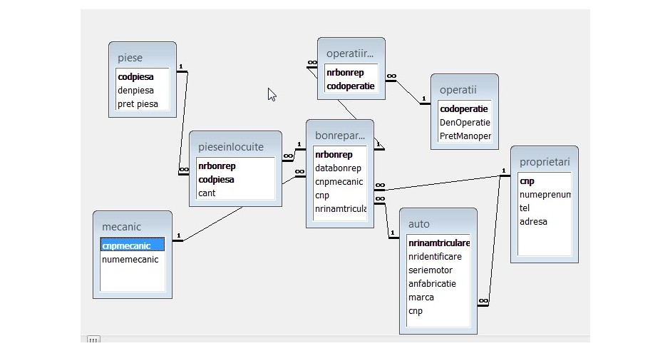 Proiect Baze de date Acces - Service auto, SQL, normalizare | arhiva ...