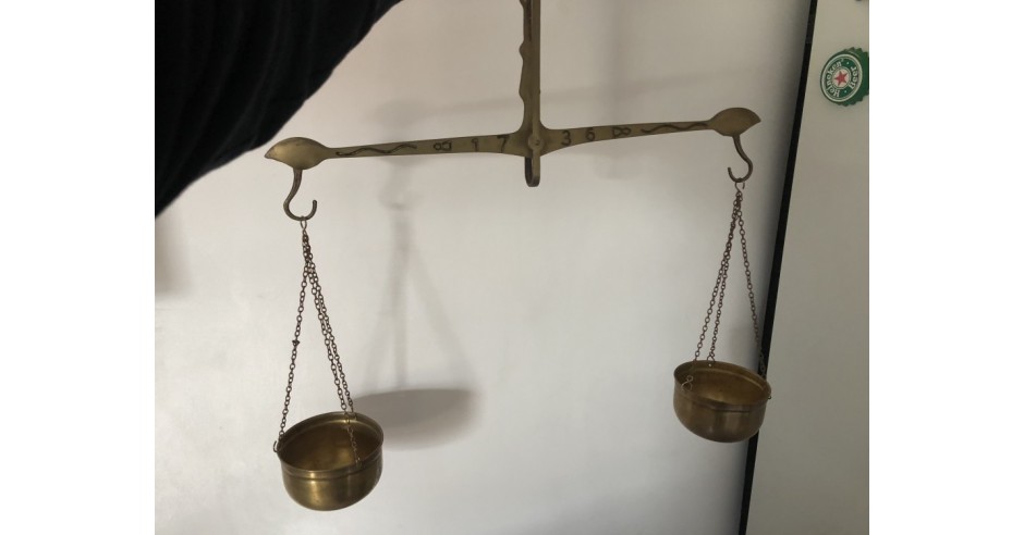 Balanta veche,germana,din alama,cu doua talere | arhiva Okazii.ro