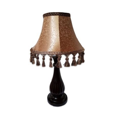 Veioza lemn masiv inalta 70cm, picior lemn masiv venghe, Abajur textil ...