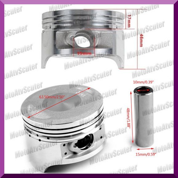 PISTON ATV 200cc Linhai Lifan 200 4T 63.5MM bolt 15MM STD CG200 ...