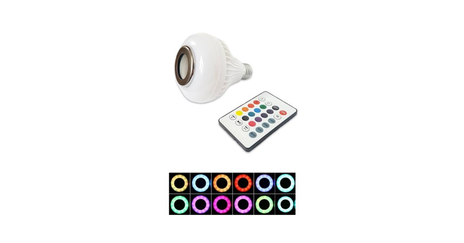 Bec Smart Full, multicolor, boxa bluetooth incorporata, telecomanda 24 ...