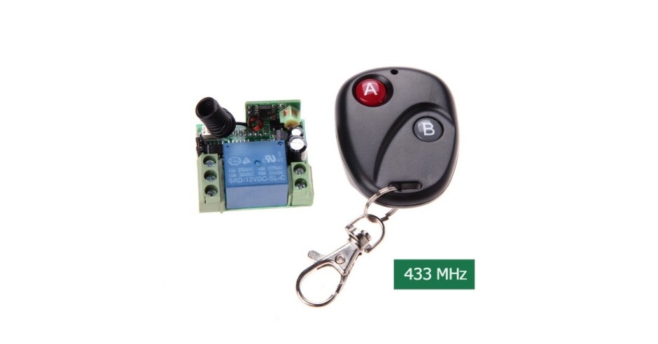 kit releu cu telecomanda 12v radio wireless 10A 220v cu invatare ...