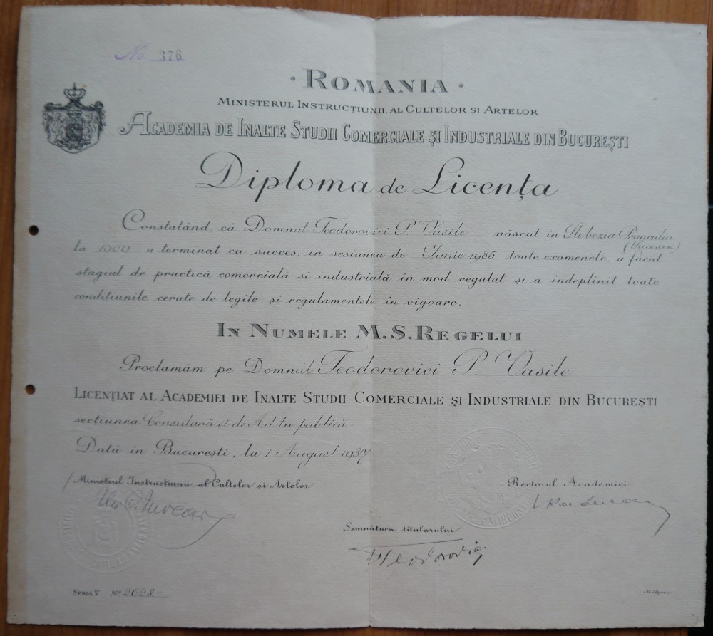 Diploma de Licenta , Academia de Inalte Studii Comerciale si ...
