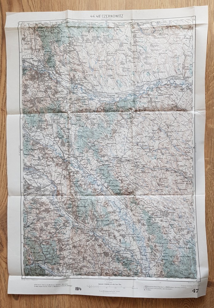 Harta Cernauti 1914 - editata in Austria - 62 x 43 cm | arhiva Okazii.ro