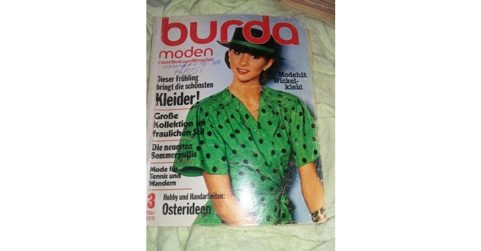 Revista/catalog modele moda vechi BURDA cu tipare si schite croitorie ...