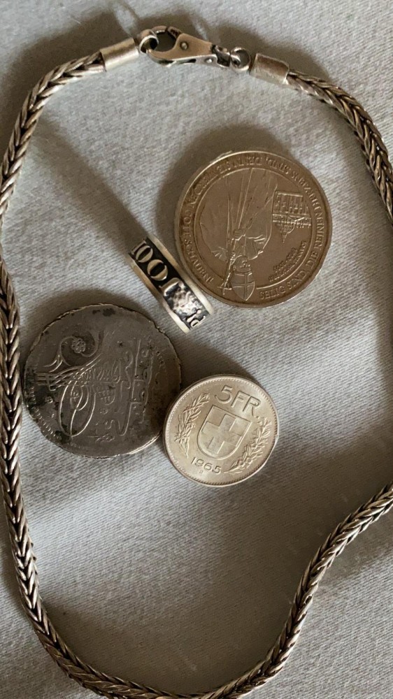 LOT PIESE ARGINT:5 FRANCI ELVETIENI,MONEDA TURCEASCA MEDIEVALA ...