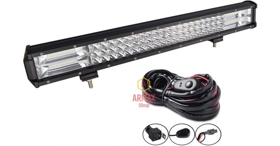 Set Proiector Auto Led Bar Armax 288w 51 Cm + Kit Cablaj Releu Si Buton ...