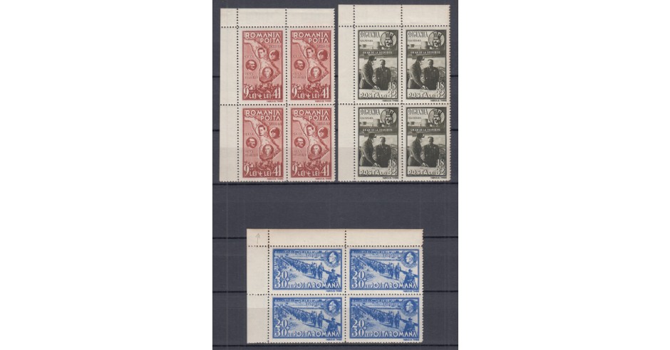 ROMANIA 1942 LP 148 II IMAGINI BASARABIA BLOCURI DE 4 TIMBRE MNH ...