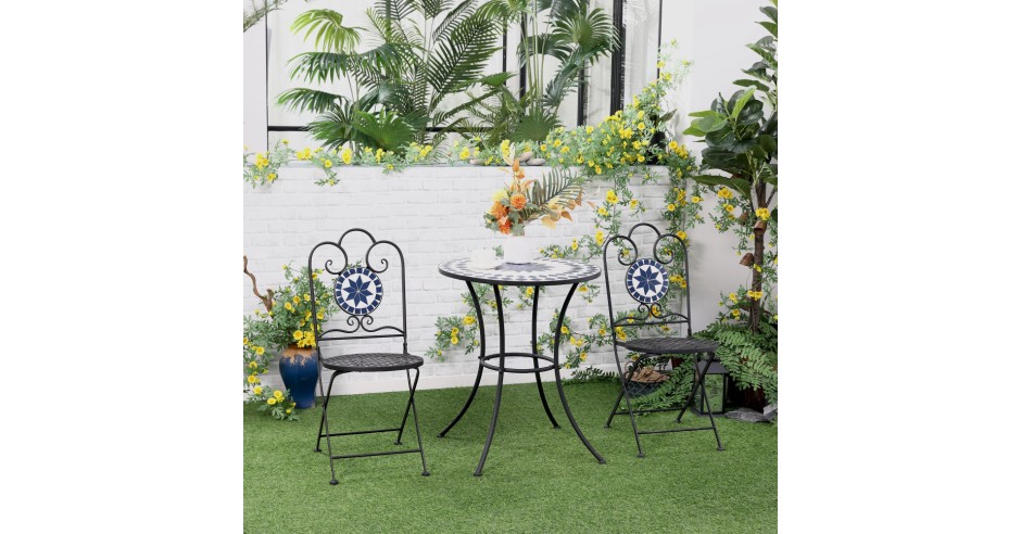 Outsunny Set de Gradina 3 Piese cu 2 Scaune Pliante si 1 Masuta de ...