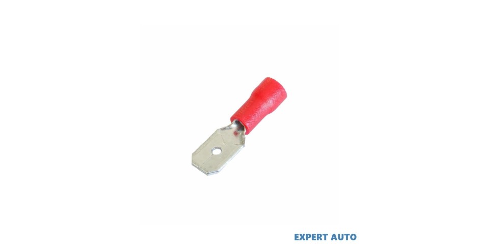 Set 100 papuci electrici terminali izolati rosii tata 4.7x0.8mm ...