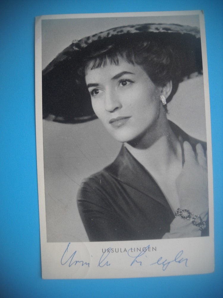 HOPCT 444 S URSULA LINGEN -AUTOGRAF-ACTORI SI ARISTI CELEBRI-ANII 50, Necirculata, Fotografie ...