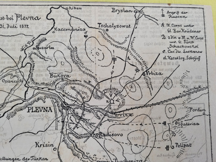 Harta Batalia de la Plevna, Razboiul de Independenta 1877-1878 | Okazii.ro