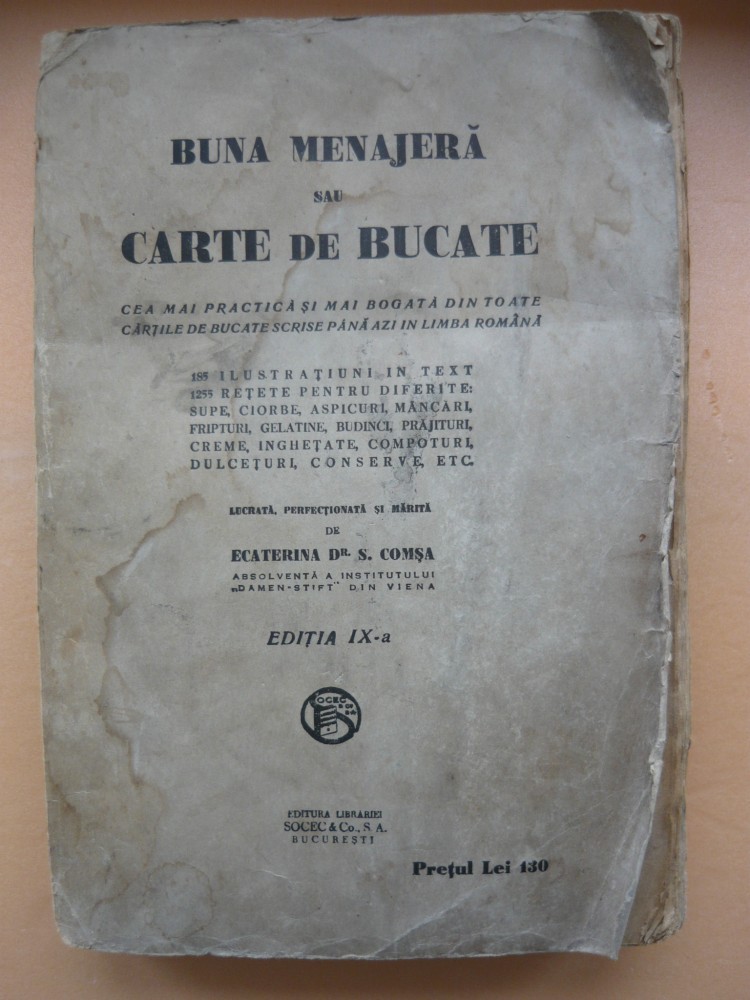 ECATERINA COMSA - BUNA MENAJERA SAU CARTE DE BUCATE - editia IX-a ...