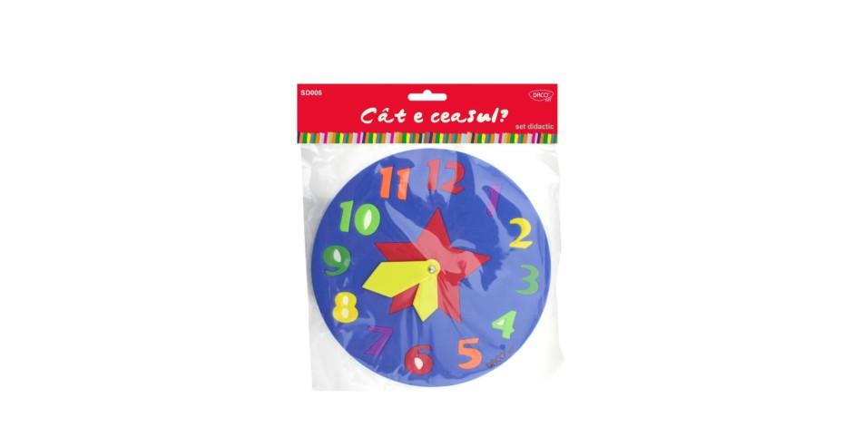 Set Didactic Daco Cat e Ceasul, Multicolor, Spuma, Set Educativ Ceas ...