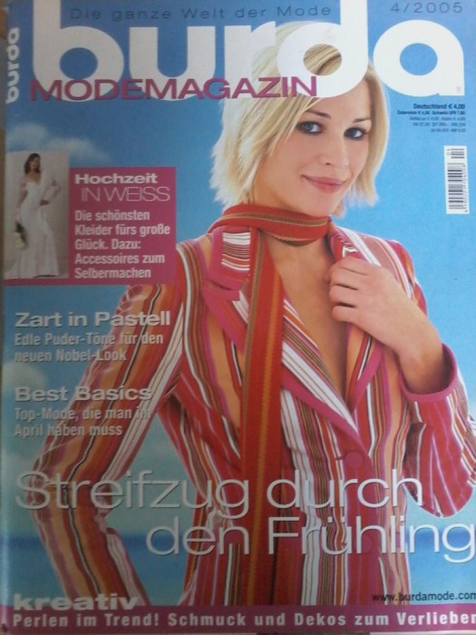 Revista Burda nr.4/2005 in lb. germana cu tipare + insert in lb. romana | Okazii.ro