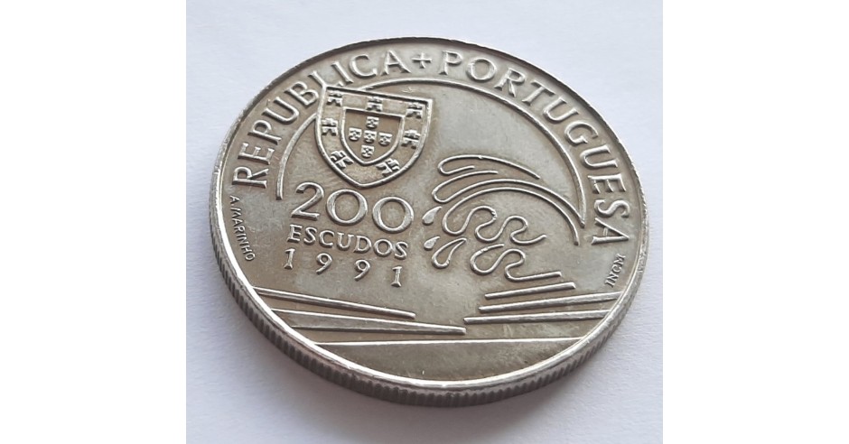 108. Moneda Portugalia 200 escudos 1991 (Columbus and Portugal ...