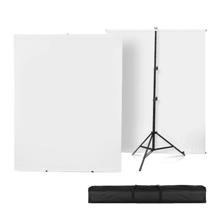 Perete fundal de studio, trepied tip T, panza alba inclusa 200x150 cm ...
