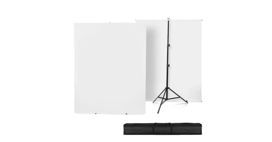Perete fundal de studio, trepied tip T, panza alba inclusa 200x150 cm ...