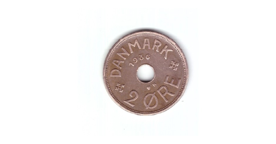 Moneda Danemarca 2 ore 1936, stare buna, curata, Europa, Bronz | Okazii.ro