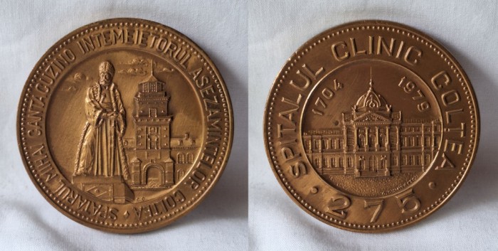 Medalia Spatarul Mihai Cantacuzuno intemeietorul asezamintelor Coltea ...