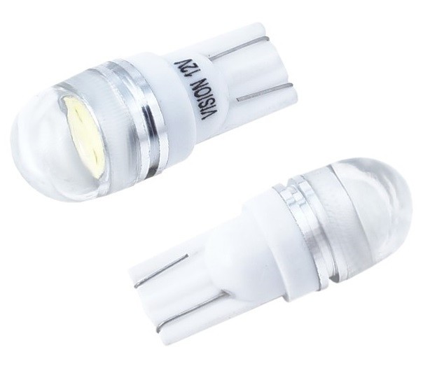 Set 2 Buc Bec Led Vision W5W T10 12V 1X High Power Led, Lentila Convexa ...