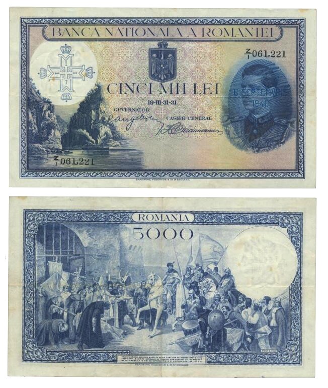 Bancnote Romania, bani vechi -5000 lei 1931, supratipar 1940 | arhiva ...