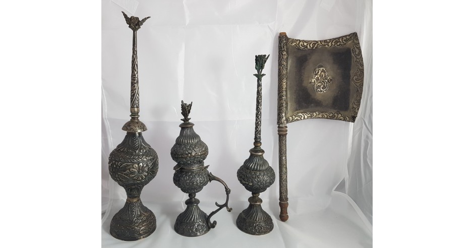 Piese rare! Set vechi din argint Tunisia pentru ceremonie/ apa de ...