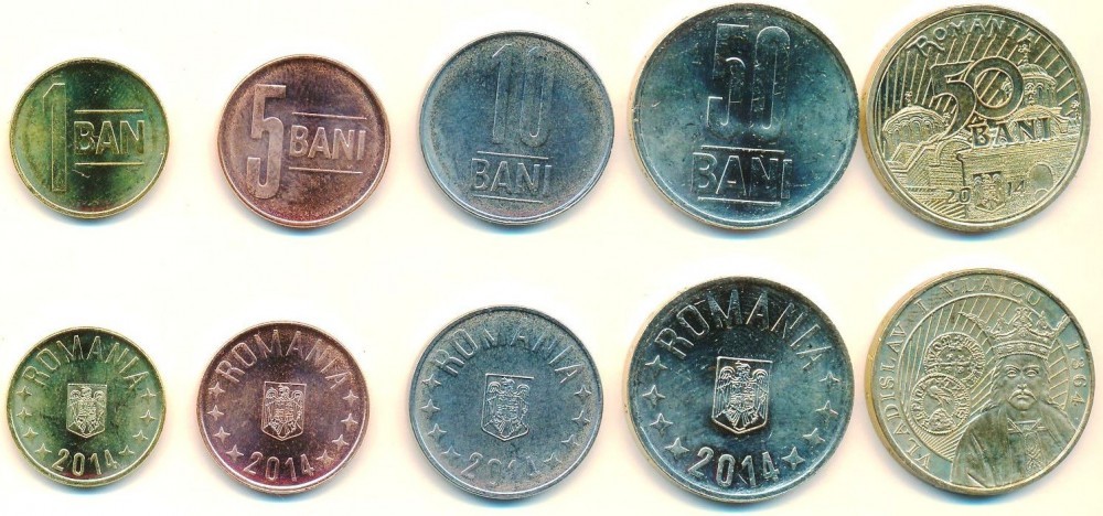 SV * Romania * Lot BNR 1 - 5 - 10 - 50 BANI + 50 BANI 2014 Vladislav ...
